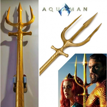 Aquaman Trident Life Size Gold Metal Collectible Reproduction 210cm