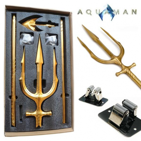 Aquaman Trident Life Size Gold Metal Collectible Reproduction 210cm